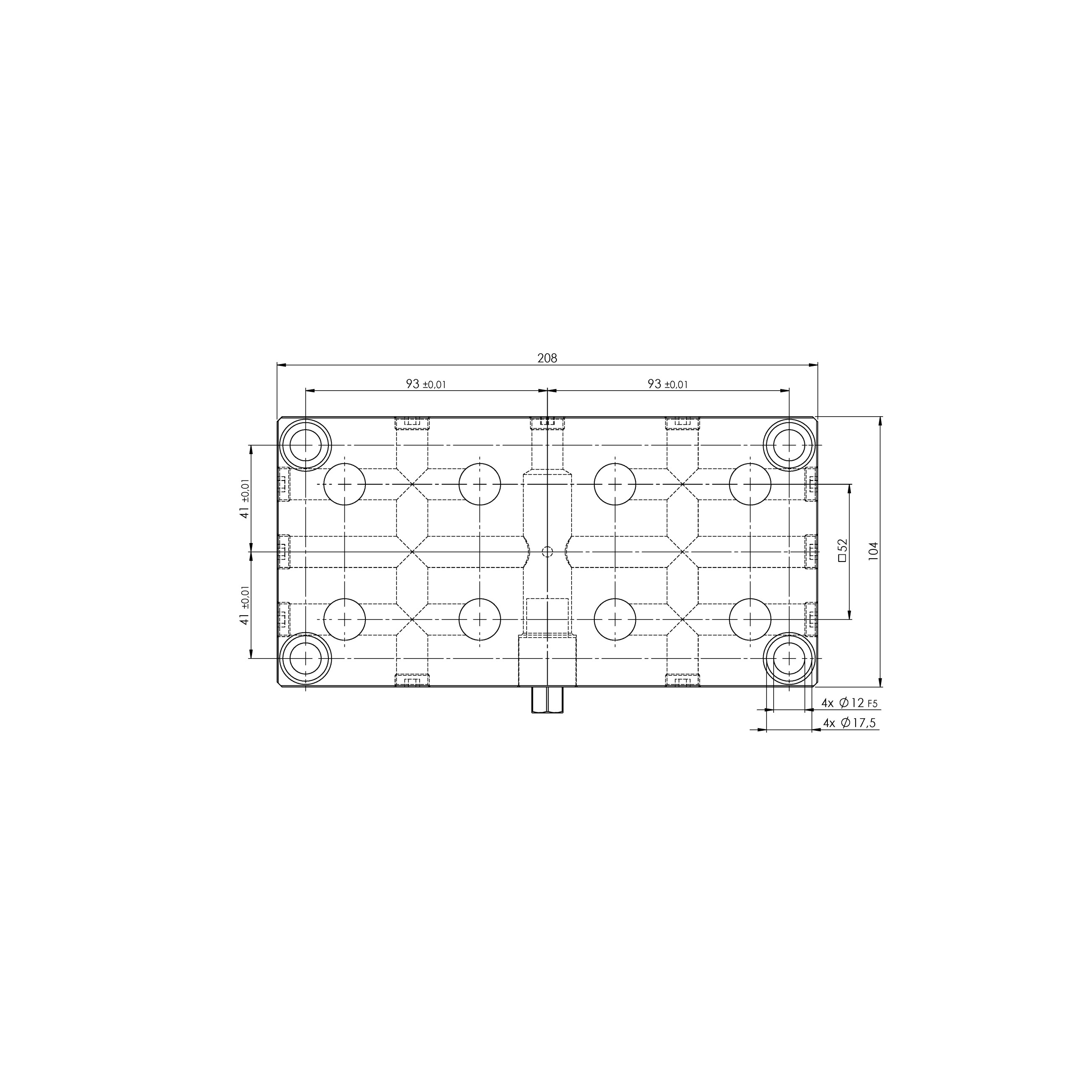 45621: Quick•Point® 52 Grid Plate 2-fold 208 x 104 x 27 mm with ...